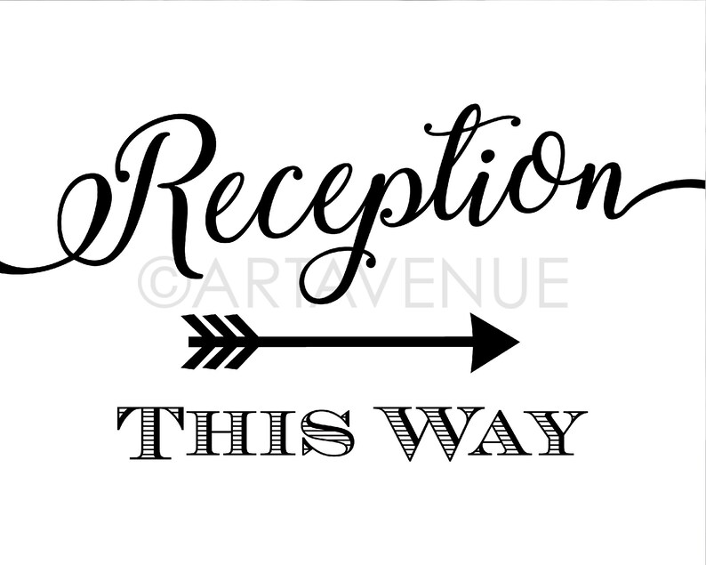 Chic Black and White Party Signs Reception This Way Sign | Etsy