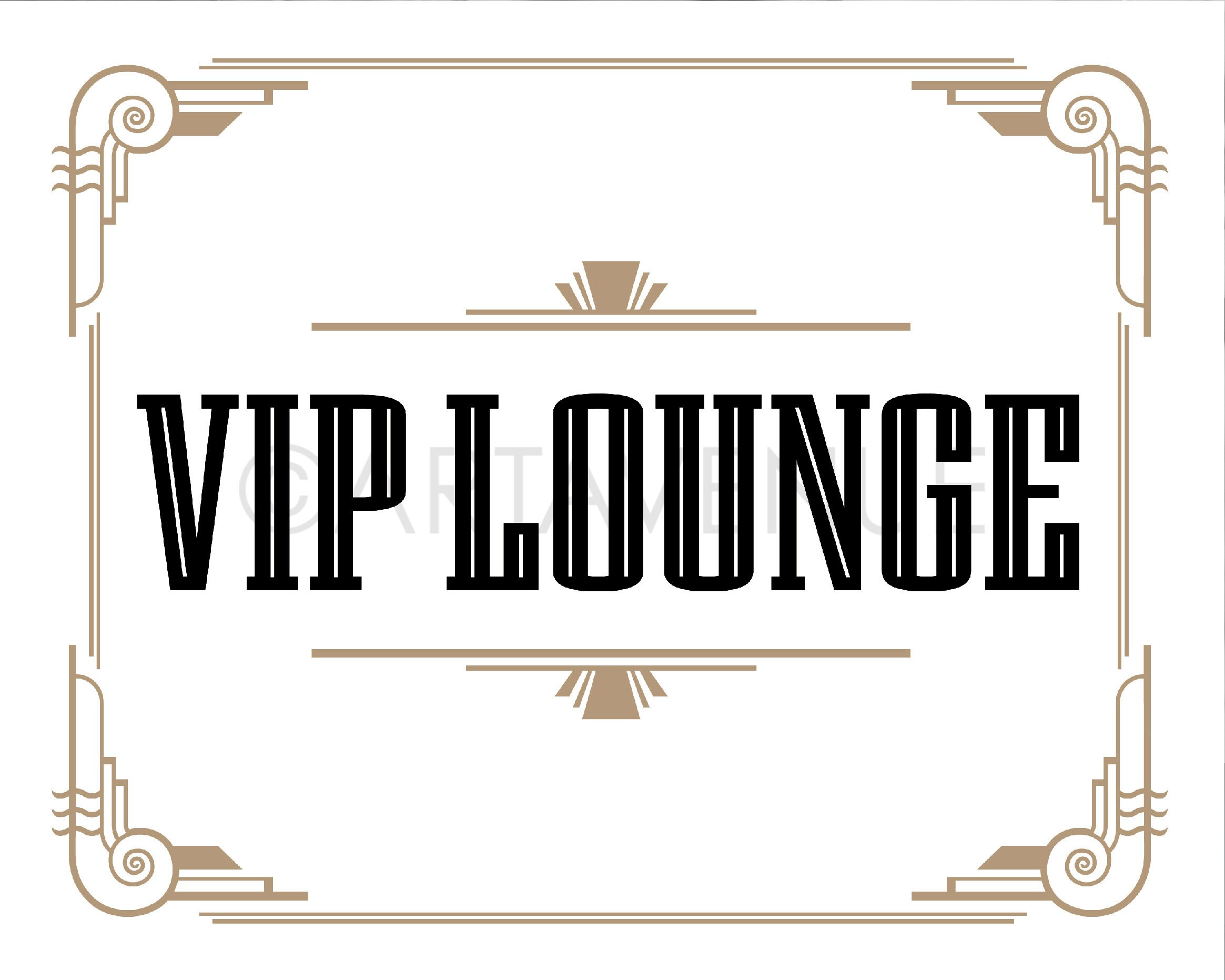 VIP Lounge Sign Jpg Svg Downloads Gatsby VIP Party Printable | Etsy