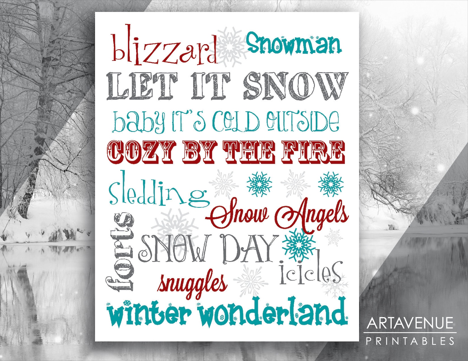 Christmas Printables | WINTER MESSAGES Sign | Christmas Downloads ...
