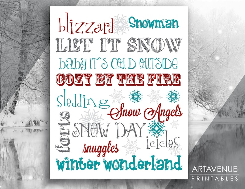 Christmas Printables | WINTER MESSAGES Sign | Christmas Downloads ...