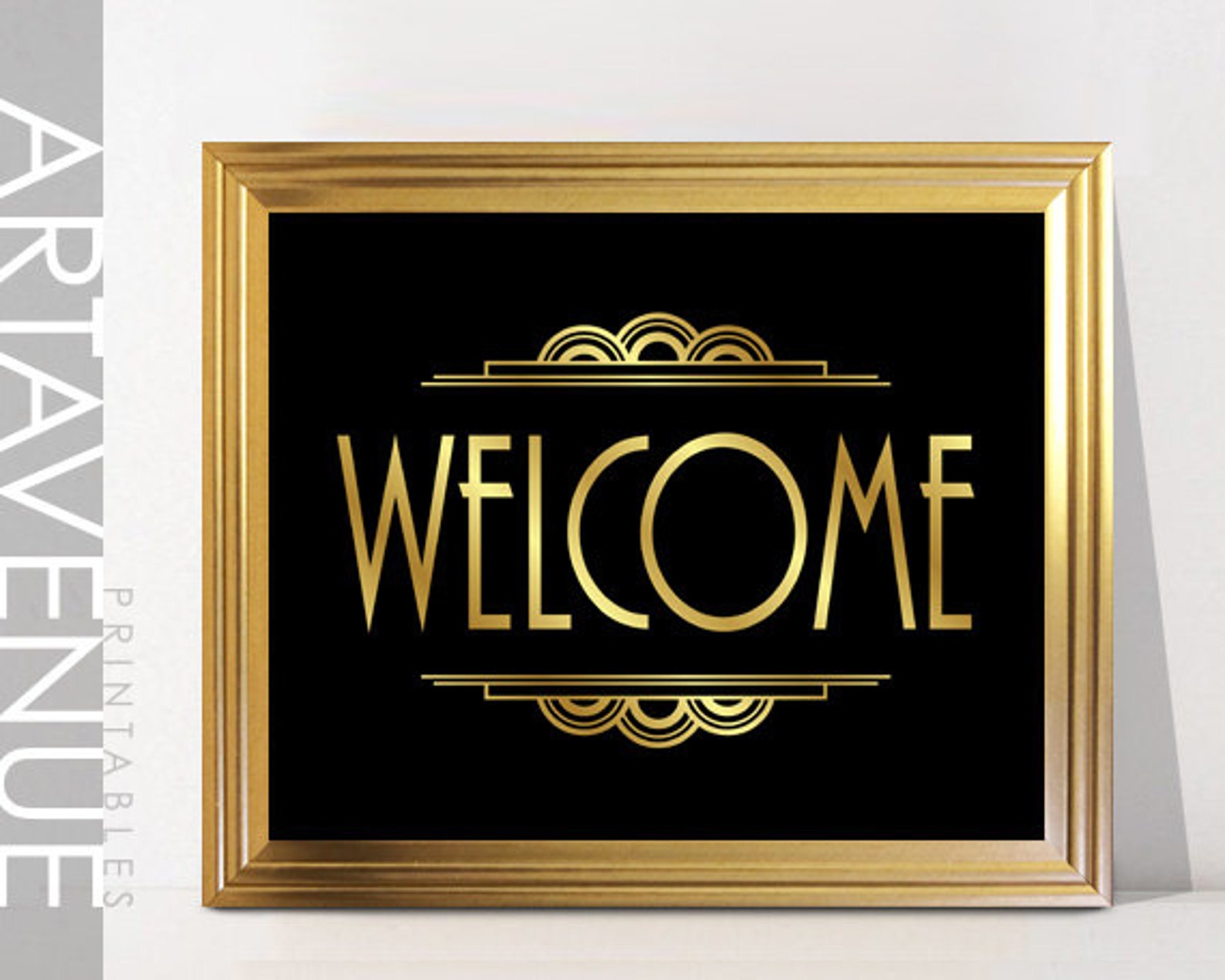 Art Deco WELCOME Sign Printable Art, Gatsby Wedding Sign Download ...