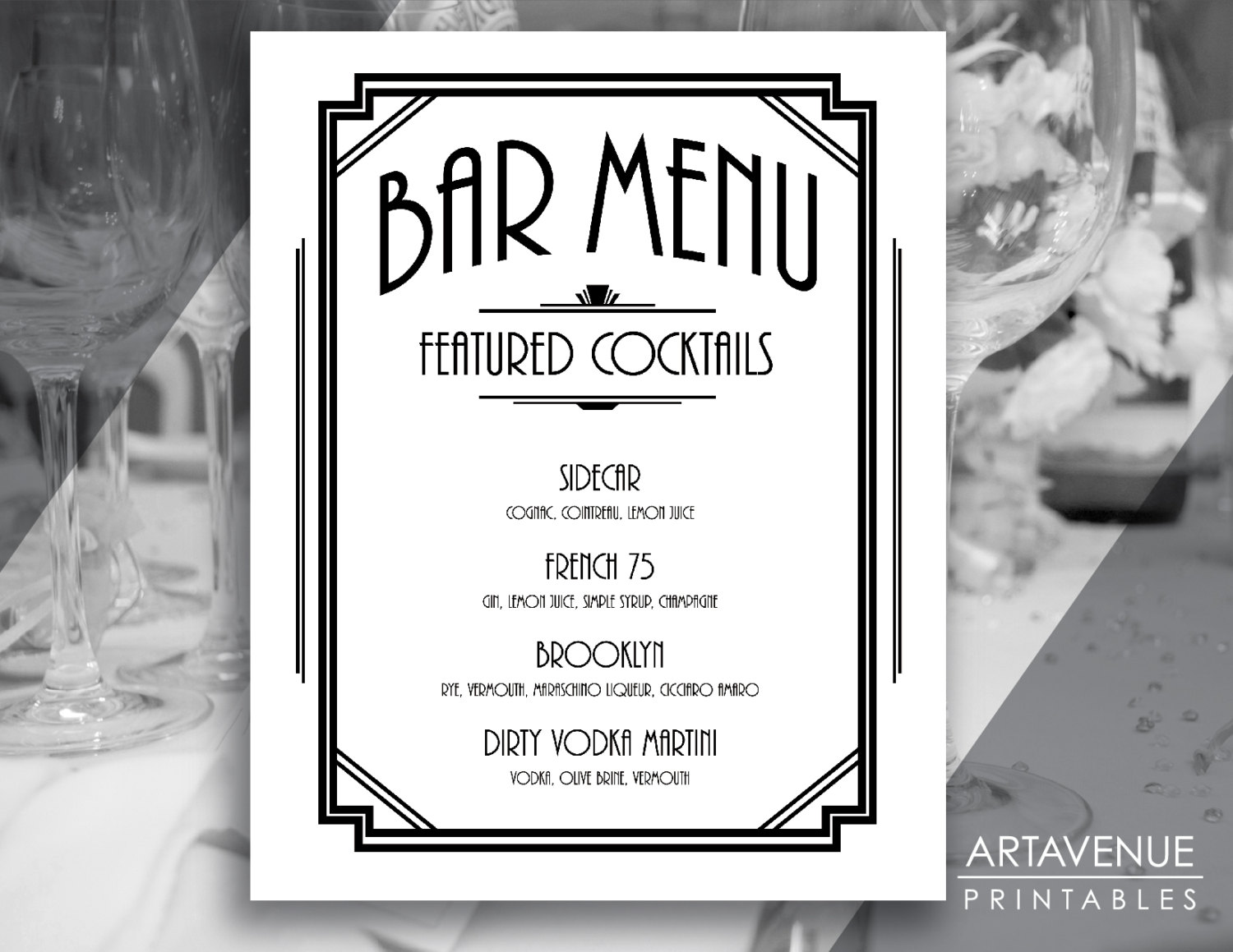 Bar Menu Templates Word