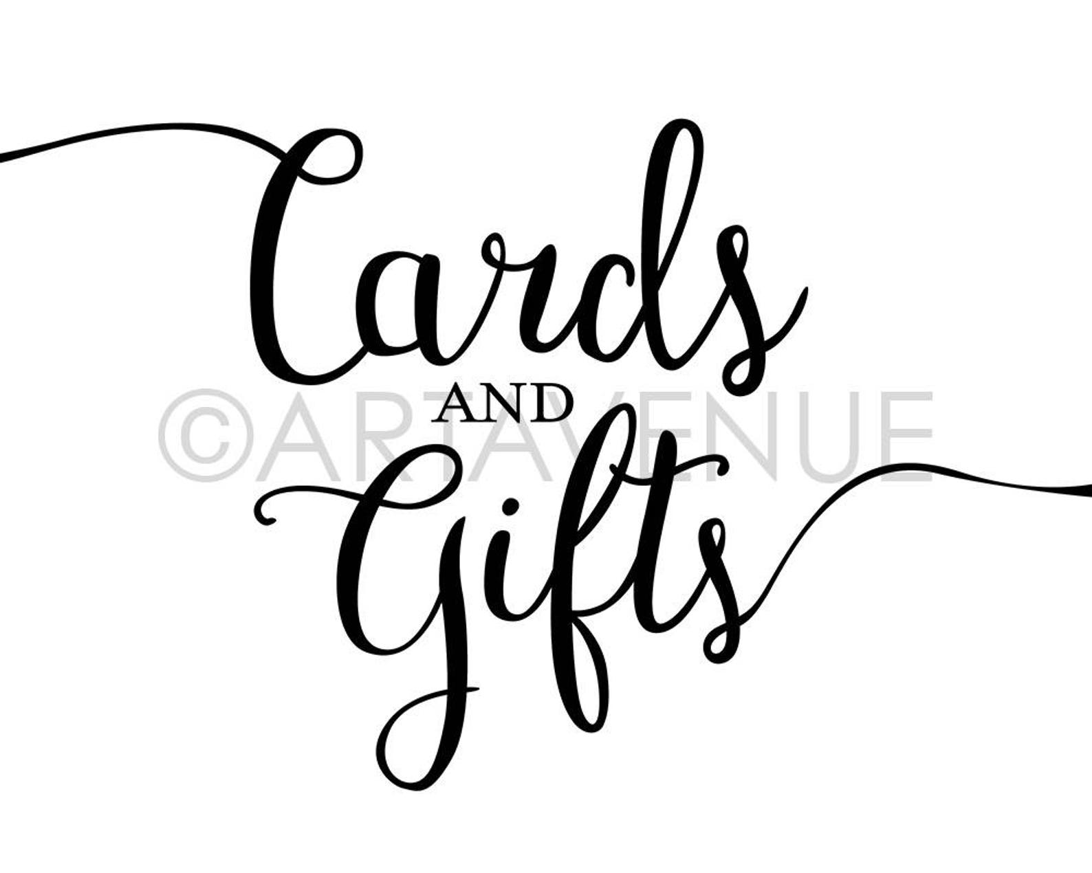 Calligraphy Script Sign Printables / CARDS and GIFTS Sign / - Etsy ...