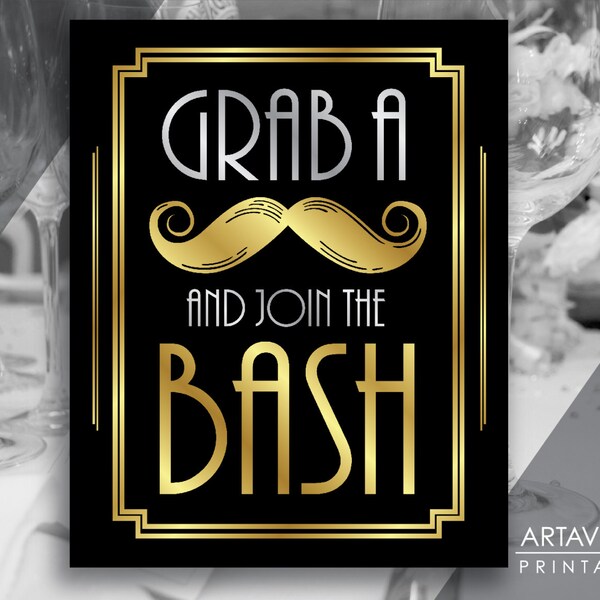 Mustache Bash Banner - Etsy