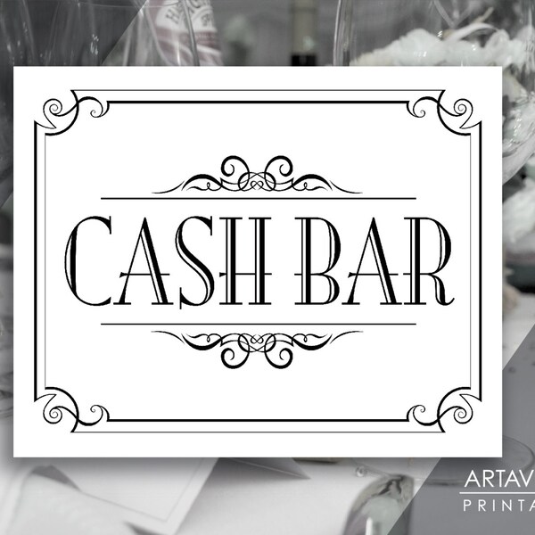 Cash Bar Sign - Etsy