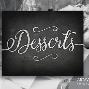 Desserts Sign Printable, Chalk Dessert Table Signage, Wedding Party ...