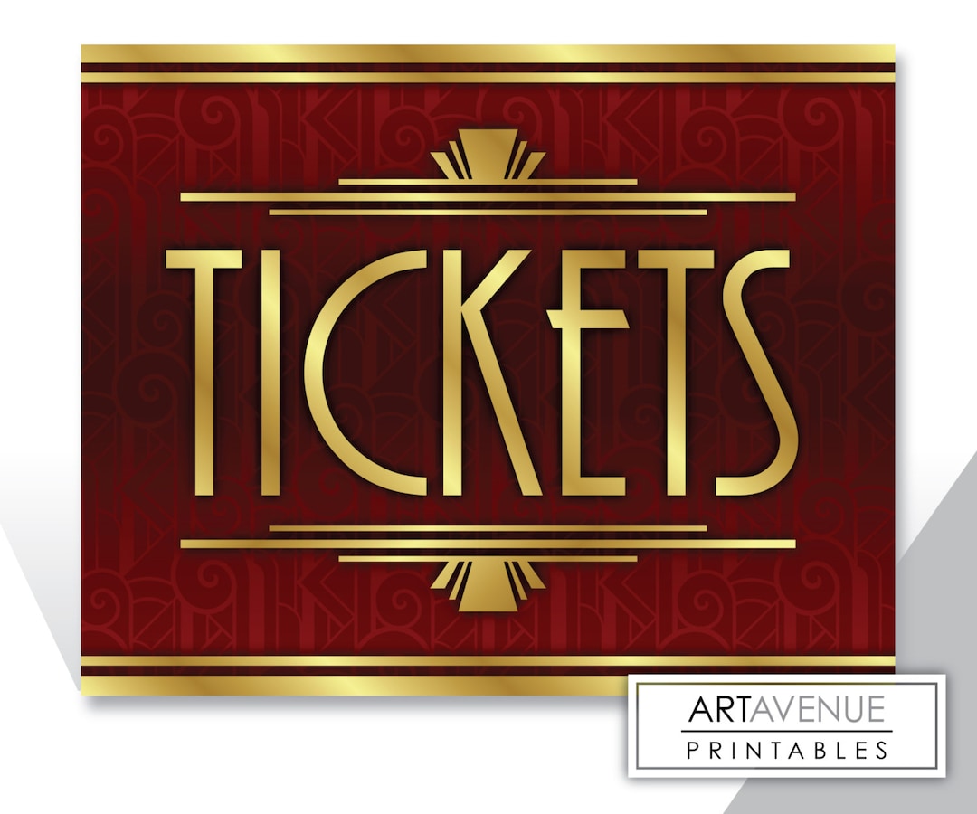 MOVIE PARTY Printable Art Movie Theme Sign - "tickets" Message - Faux ...