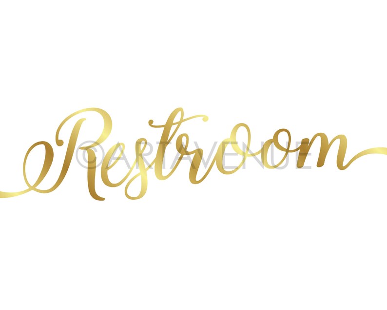 Gold Chic Sign Printables Restroom Sign Printable Digital - Etsy