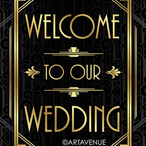Art Deco Wedding Welcome Sign Download, WELCOME to OUR WEDDING, 1920s ...