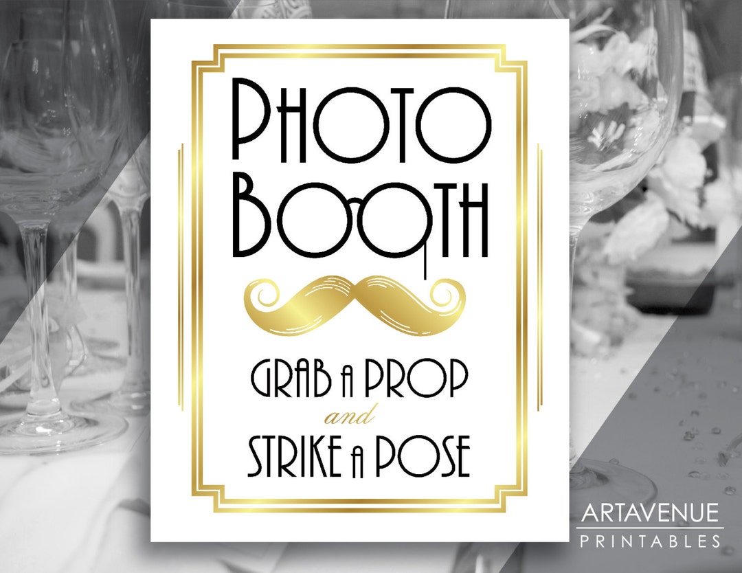 Art Deco Photo Booth Sign Download, Gatsby Wedding Sign Printable, Grab ...