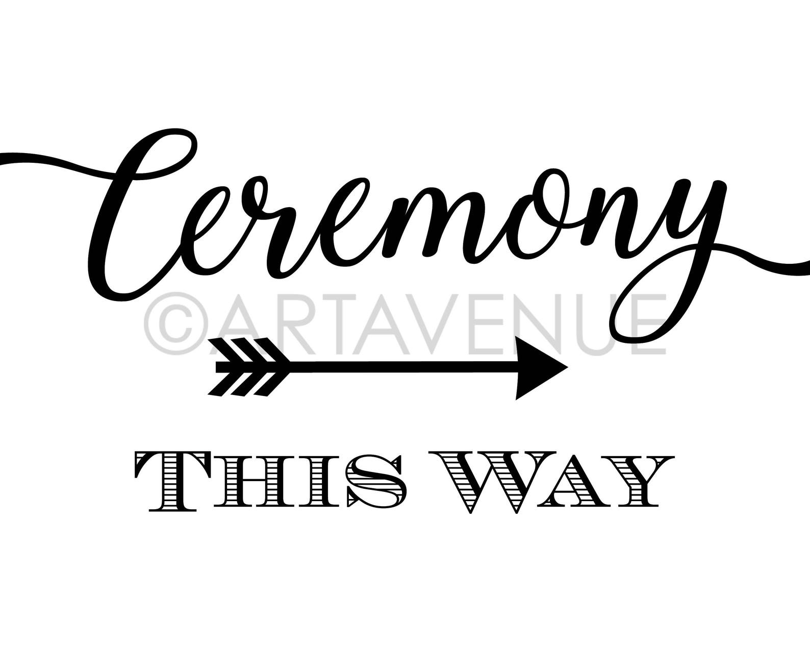 Chic Wedding Signs Ceremony This Way Sign Direction Sign - Etsy