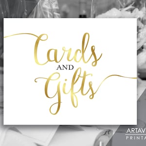 Chic Gold Wedding Sign Printables | CARDS and GIFTS Sign | Gold Wedding ...