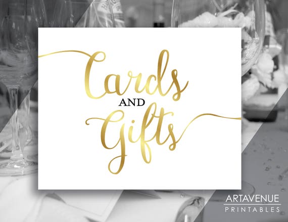 Chic Gold Wedding Sign Printables CARDS and GIFTS Sign | Etsy
