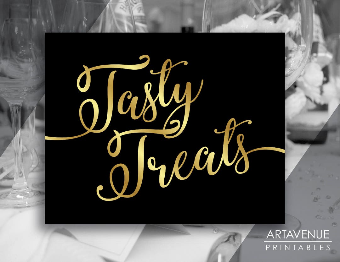 Tasty Treats Sign Printable, Gold Party Sign Download, Wedding Party ...