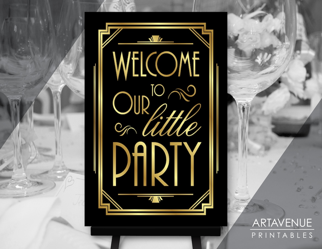 Gatsby Roaring 20's Party Welcome Sign | 24 X 36 Welcome to Our Little ...