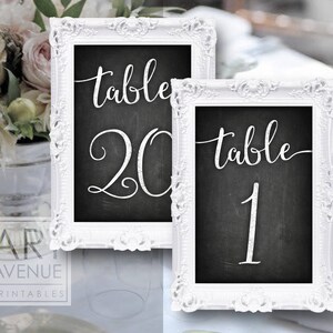 Chic Wedding Sign Printables / TABLE SIGNS / Chalk Table Numbers 1-20 ...