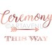 Chic Rose Gold Wedding Signs Ceremony This Way Sign Direction Sign ...