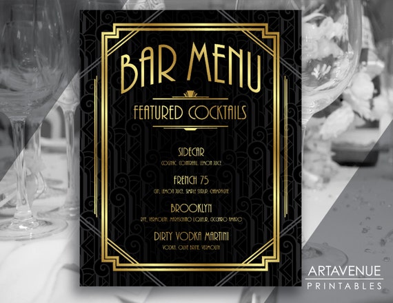 Roaring Twenties Menu