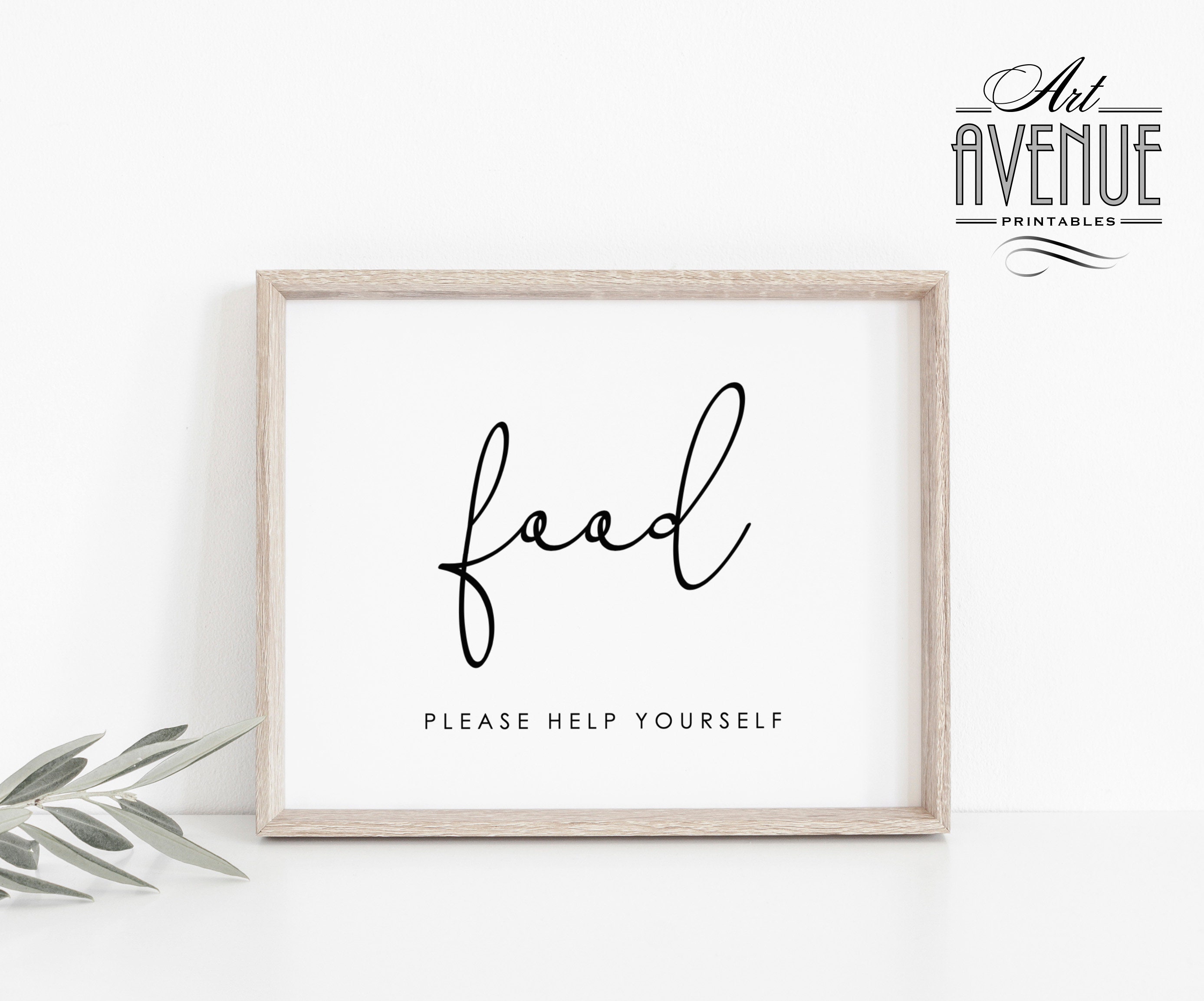 Wedding Food Sign Template 8x10 Minimalist Wedding Sign | Etsy