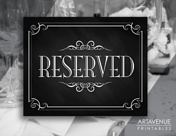 Vintage Reserved Sign