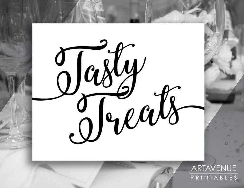 Chic Party Signs Tasty Treats Sign Printables Food Table - Etsy