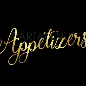 Chic Black and Gold Wedding Sign Printables | Appetizers Sign | Digital ...