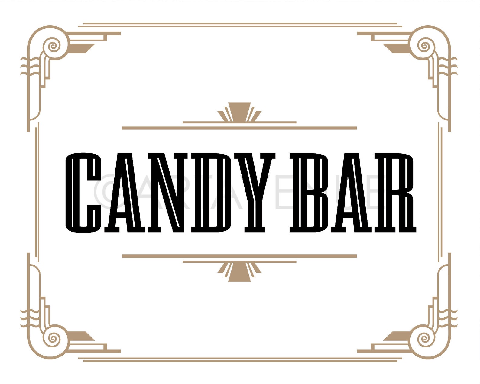 Candy Bar Sign JPG SVG Downloads Gatsby Party Printable - Etsy