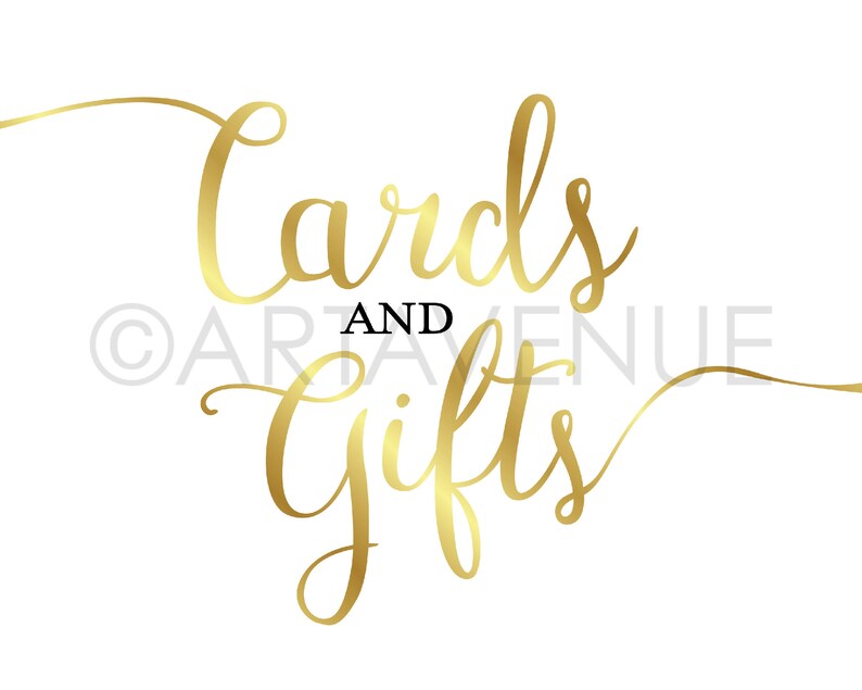 Chic Gold Wedding Sign Printables CARDS and GIFTS Sign | Etsy