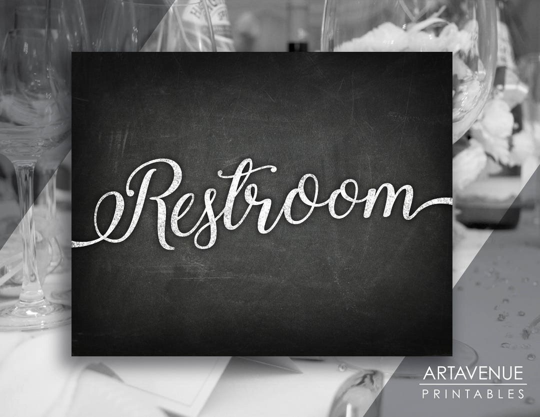 Chalkboard Chic Sign Printables Restroom Sign Printable Digital ...