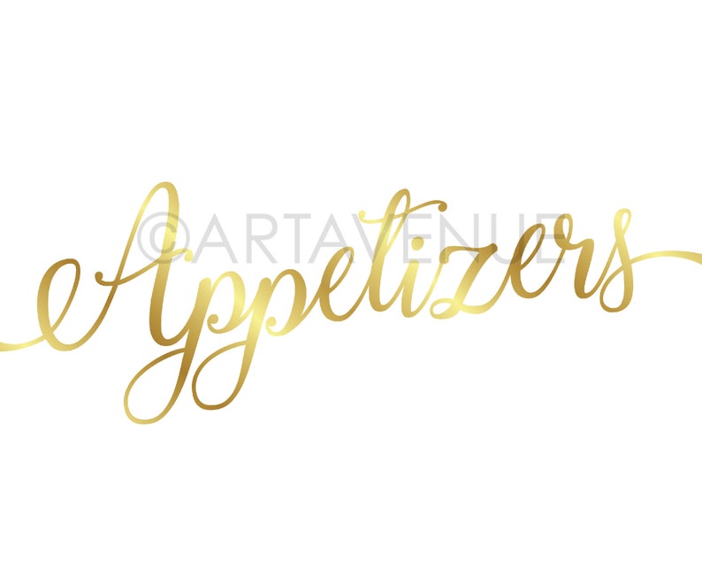 Chic Gold Wedding Sign Printables | Appetizers Sign | Digital Downloads ...