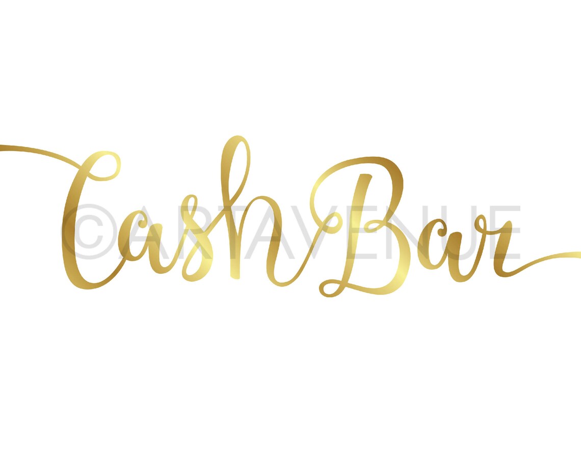 Gold Wedding Signs / CASH BAR Sign / Wedding Bar Sign - Etsy