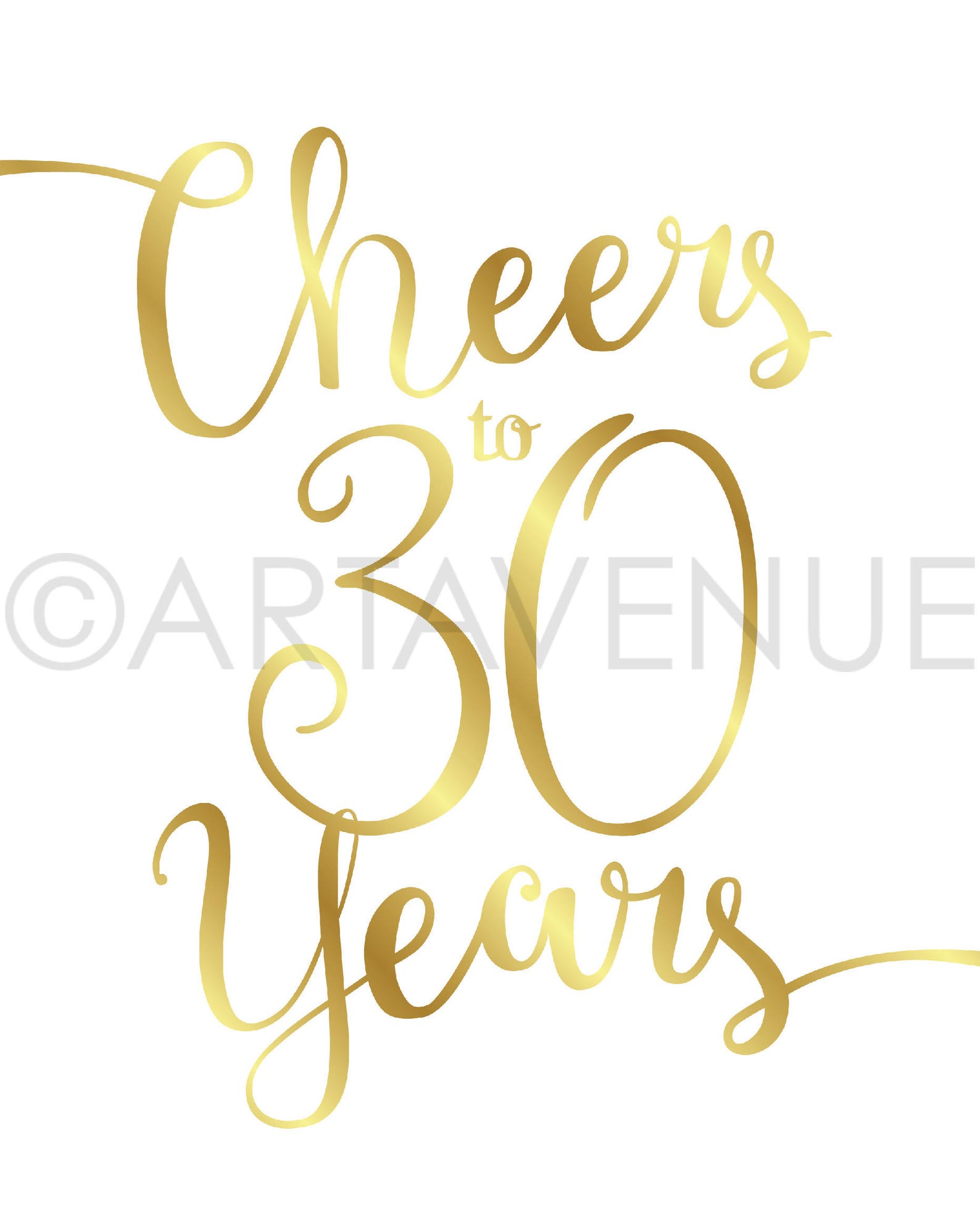 CHEERS TO 30 YEARS Gold Chic Printables Party Sign - Etsy
