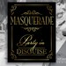 Masquerade Sign Printables Masquerade Party in Disguise Digital ...