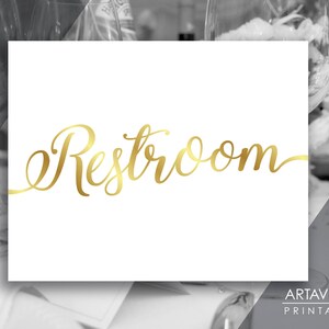 Gold Chic Sign Printables | Restroom Sign Printable | Digital Downloads ...