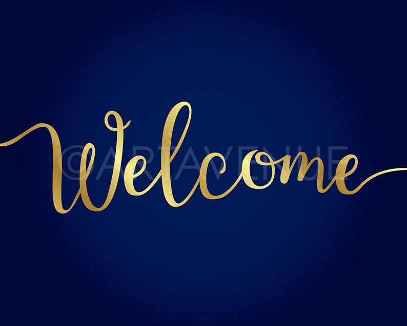 Navy and Gold Sign Printables / WELCOME Sign / Chic Wedding - Etsy