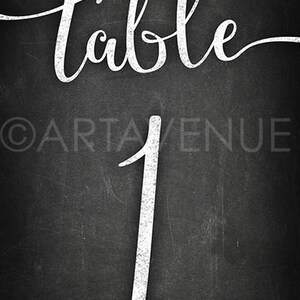 Chic Wedding Sign Printables / TABLE SIGNS / Chalk Table Numbers 1-20 ...