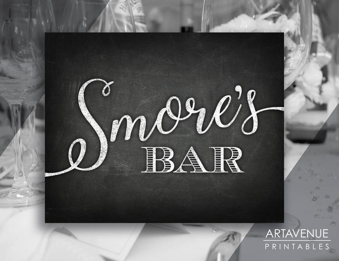 Smores Bar Sign Printable, Wedding Party Sign Decorations, Instant ...