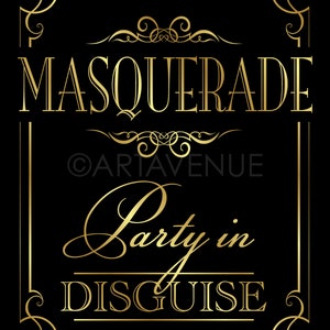 Masquerade Sign Printables | Masquerade Party in Disguise | Digital ...