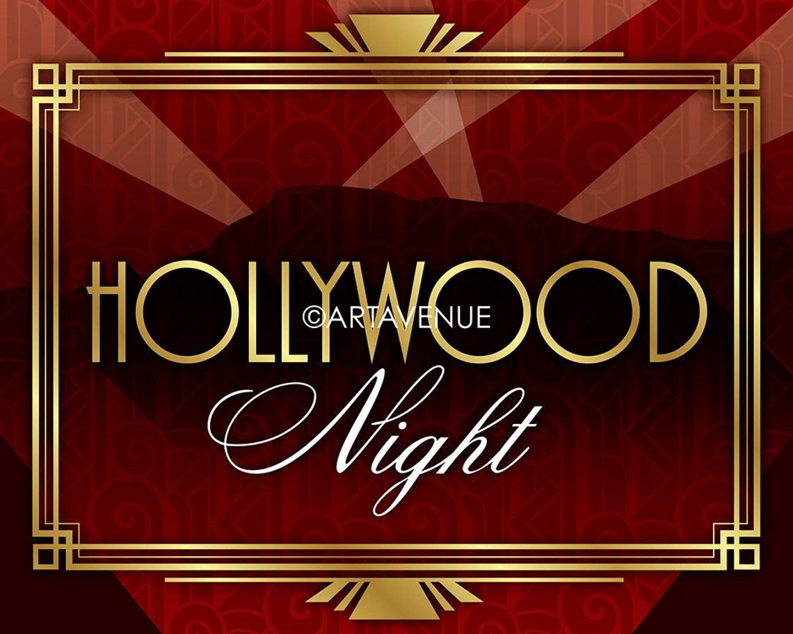 HOLLYWOOD Printable Art Movie Theme Sign hollywood - Etsy