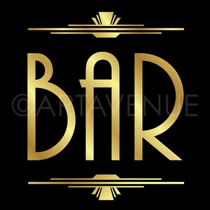 Art Deco BAR Sign Printable Printable Art Gatsby Party Wedding Sign ...