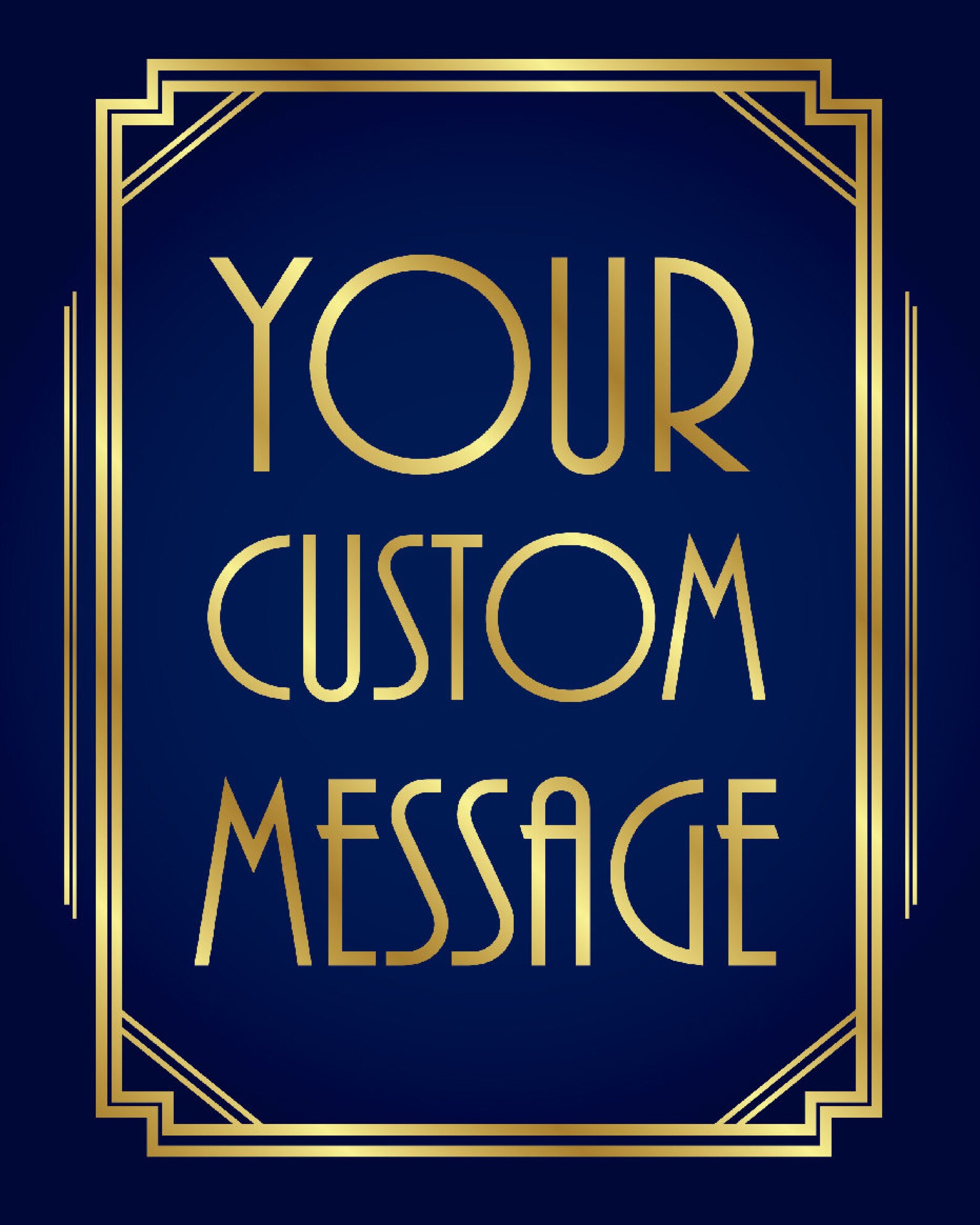 Art Deco Custom Message Printable Sign Vertical Gatsby | Etsy