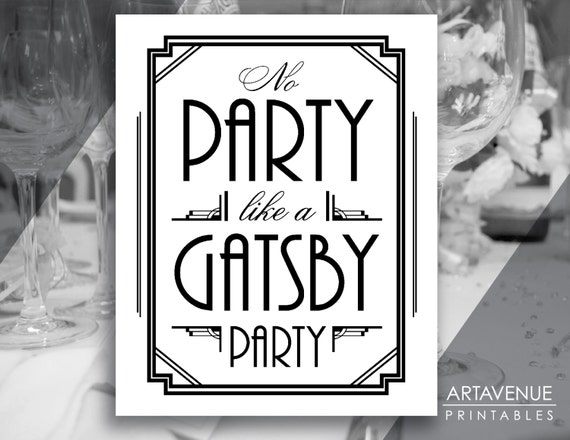 Printable Art Vintage Wedding Art Deco Sign No Party | Etsy