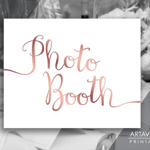 Rose Gold Sign Printables / Chic PHOTO BOOTH Sign / Chic - Etsy