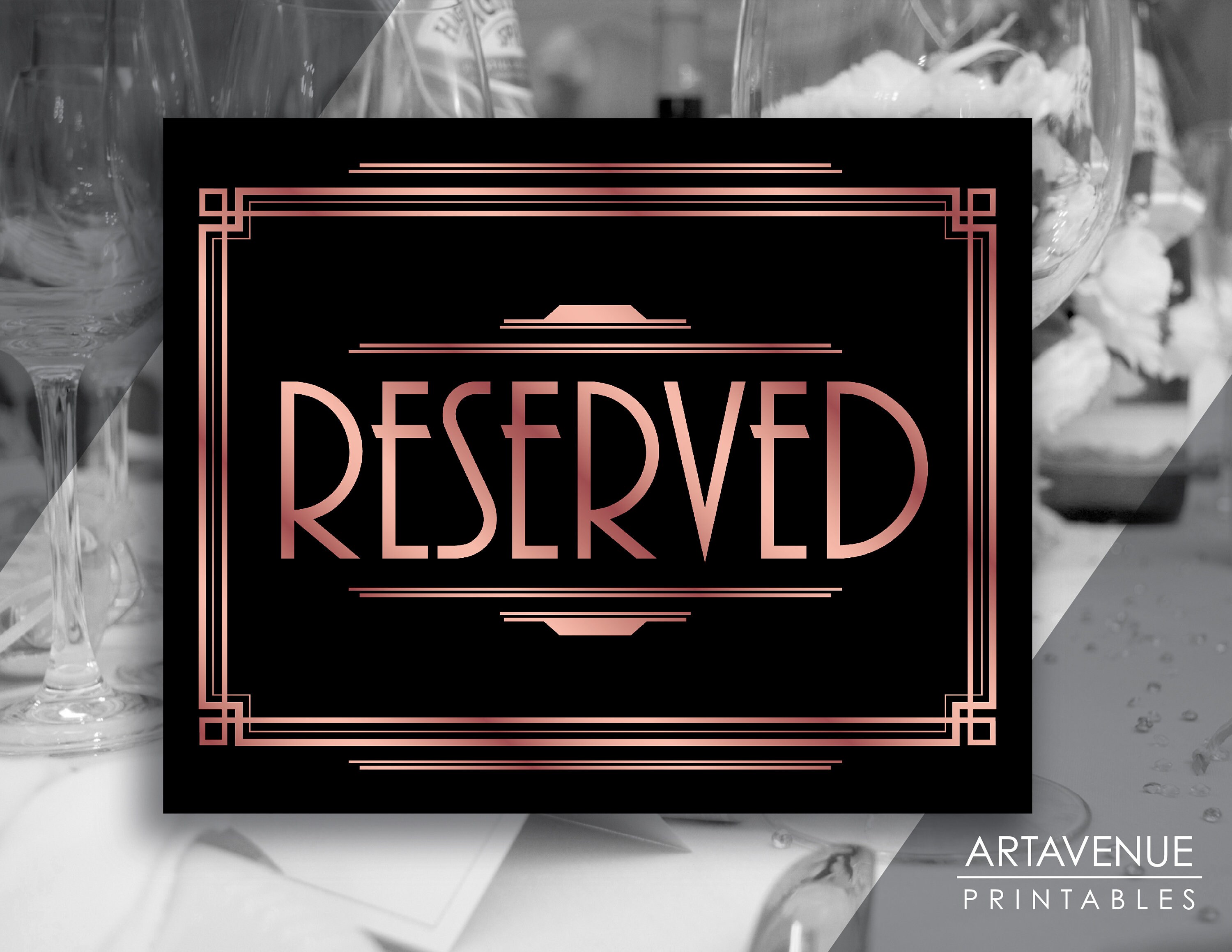 Rose Gold Printed Sign - Etsy