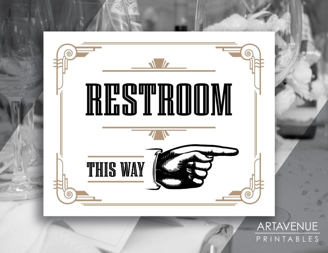 Restroom Sign JPG SVG Downloads | Restroom This Way Arrows Gatsby ...