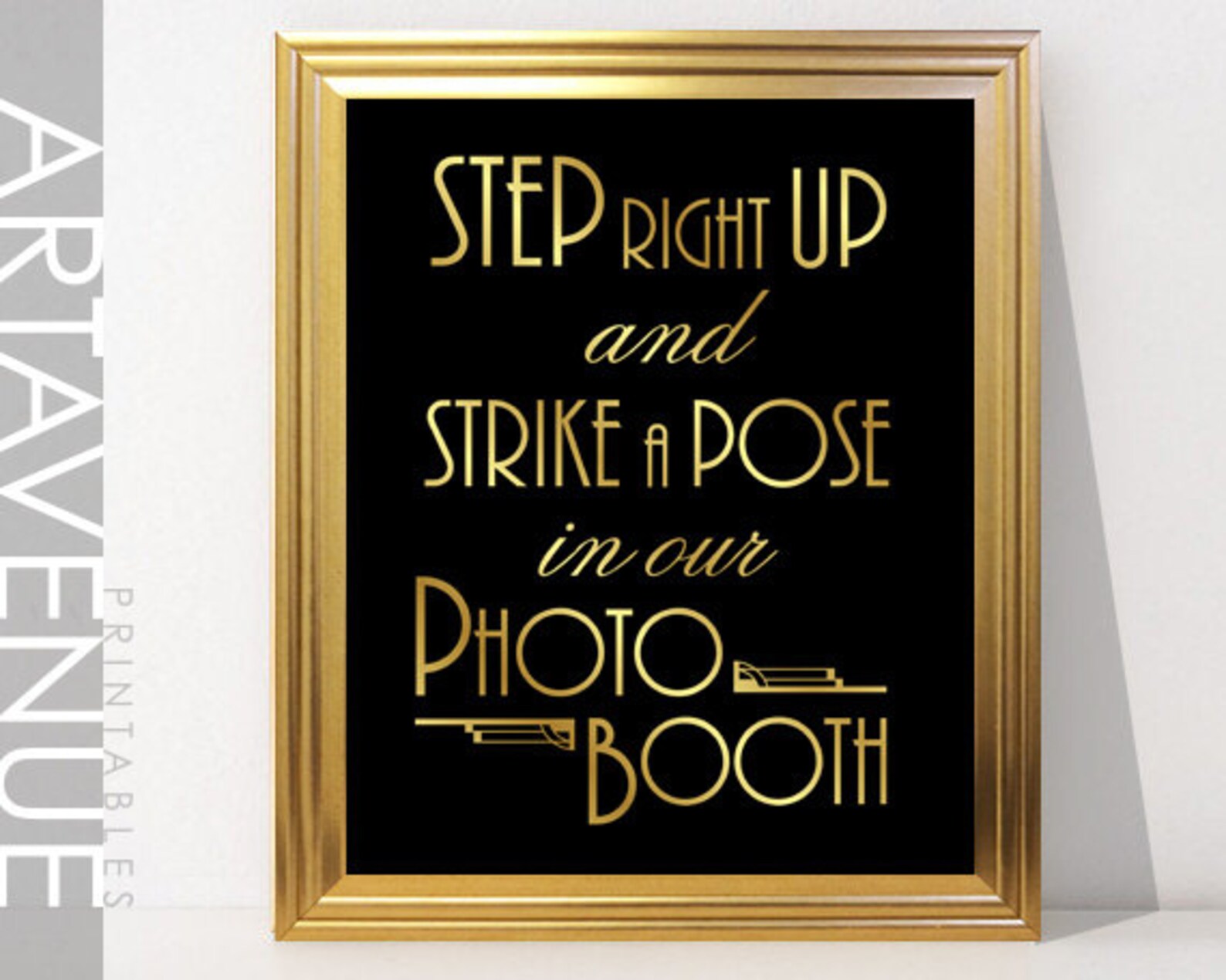 Strike A Pose in Our PHOTO BOOTH Printable Sign Art Gatsby | Etsy