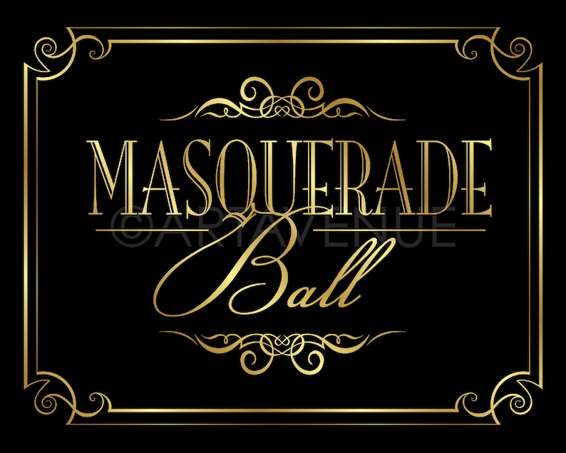 Masquerade Printable Signs Masquerade Ball Digital | Etsy