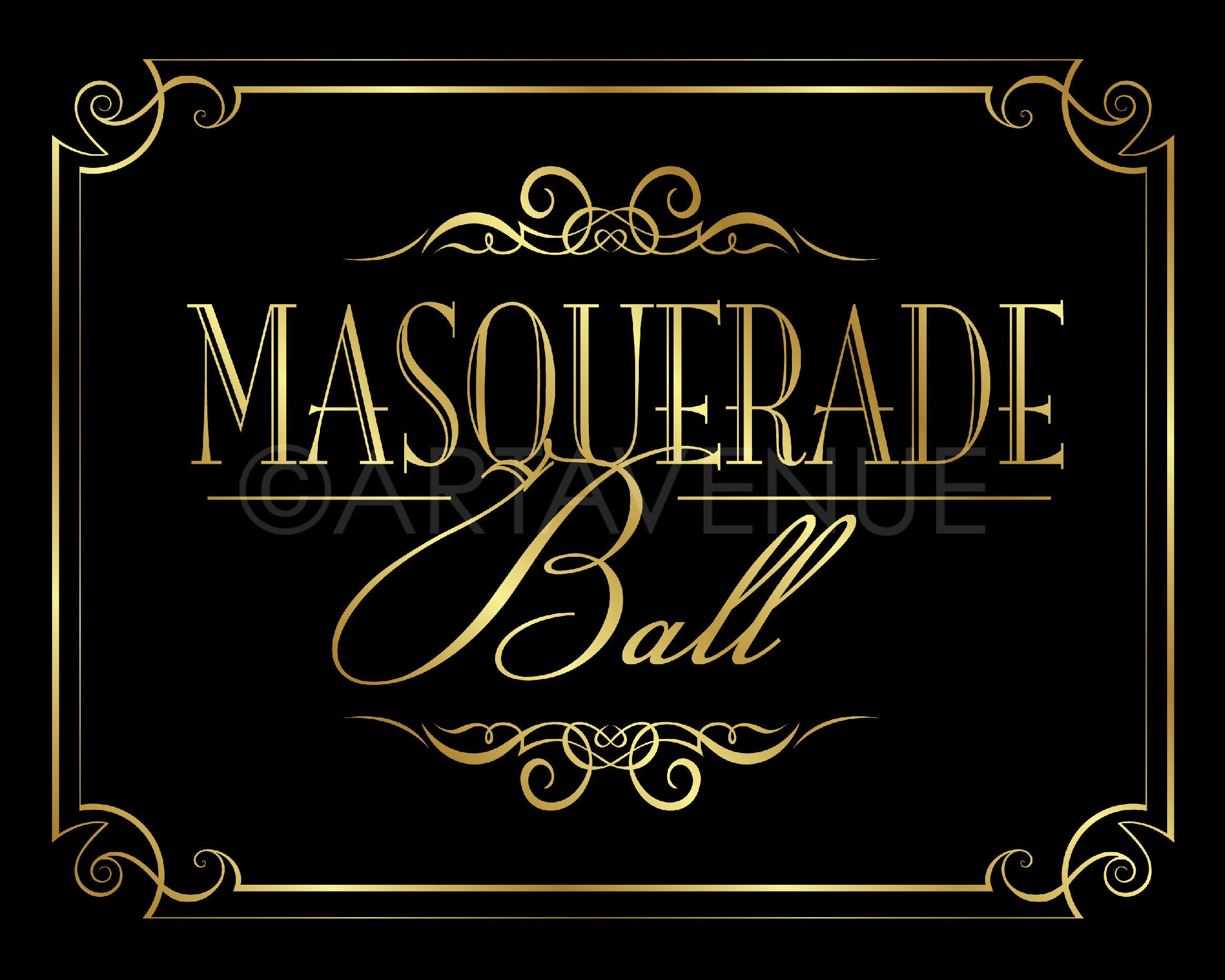 Masquerade Printable Signs Masquerade Ball Digital | Etsy
