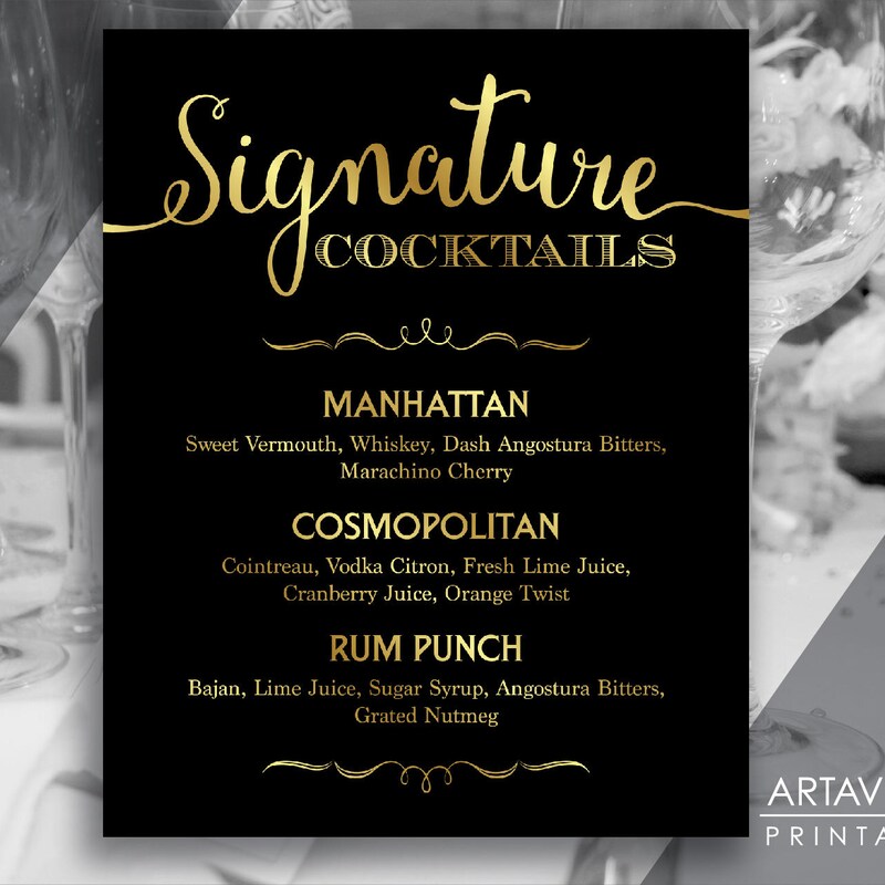 Custom Drink Sign - Etsy