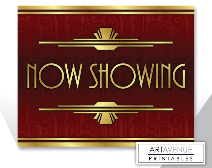 Printable Art Movie Theme Sign now Showing - Etsy